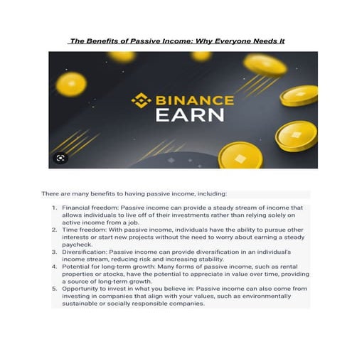 The Benefits of Passive Income: Why Everyone Needs It | PDF