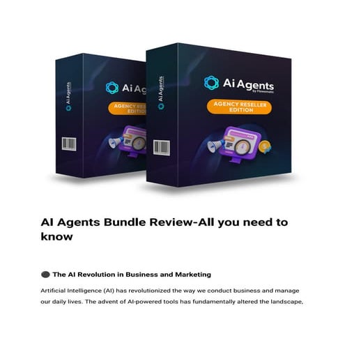 AI AGENTS BUNDLE REVIEWS | PDF