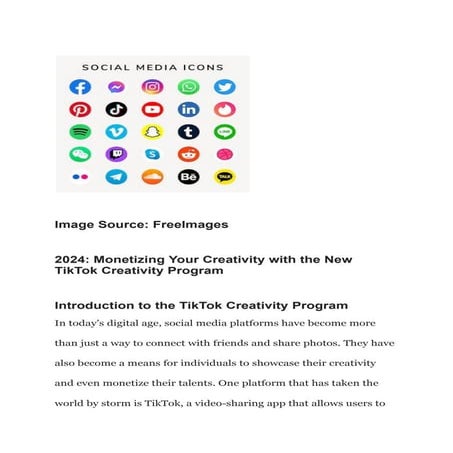 How to earn from New TikTok Creativity Program | PDF