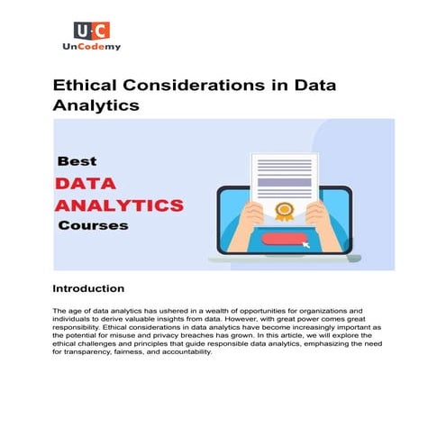 Ethical Considerations in Data Analytics | PDF