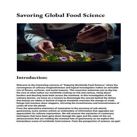 Savoring Global Food Science | PDF