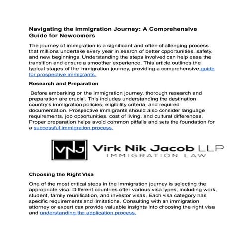 This Is Where Your Immigration Journey Begins | PDF