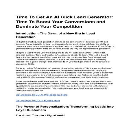 Time To Get An AI Click Lead Generator: Time To Boost Your Conversions ...