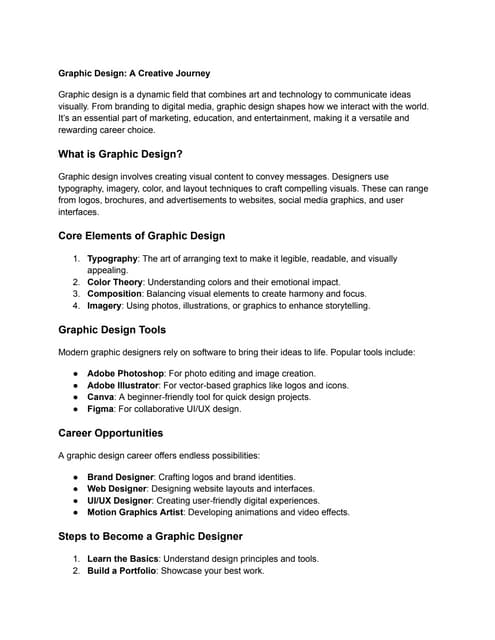 GRAPHIC DESIGN PRESENTATION | PPTX | Graphics Software | Computer Software and Applications