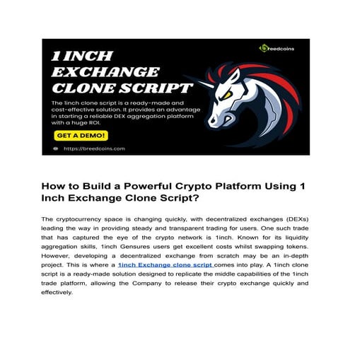 1 inch Exchange clone script development | PDF