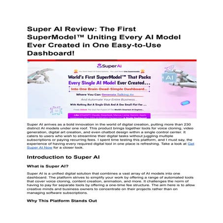 Super AI Review: The First SuperModel™ Uniting Every AI Model Ever ...