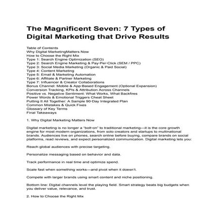 The Magnificent Seven: 7 Types of Digital Marketing that Drive Results ...