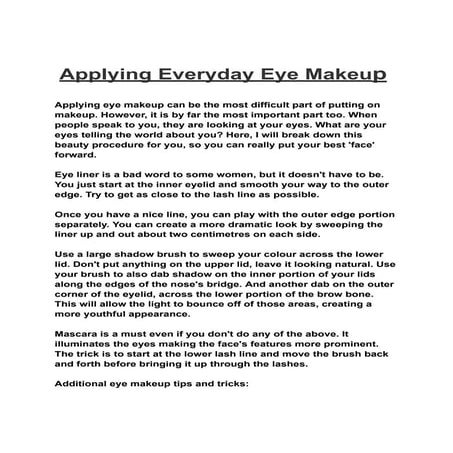 Applying Everyday Eye Makeup