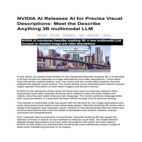 NVIDIA AI Releases AI for Precise Visual Descriptions: Meet the ...
