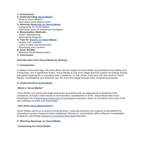 earn from vocal media by writing or typing | PDF