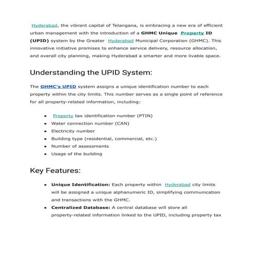 GHMC unique property ID system reference | PDF