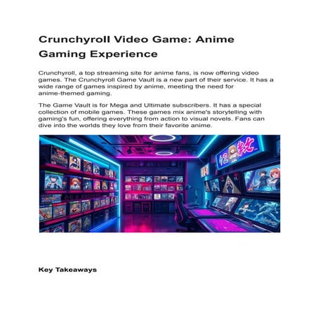 Crunchyroll Video Game: Anime Gaming Experience | PDF