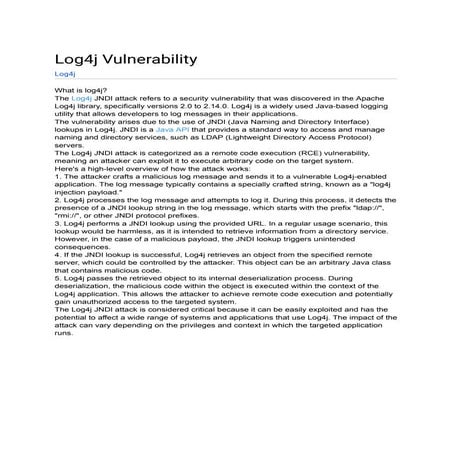 Log4j Vulnerability Pdf