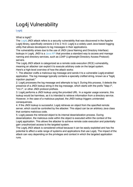 Log4j Vulnerability Pdf