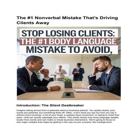 The #1 Nonverbal Mistake That’s Driving Clients Away | PDF