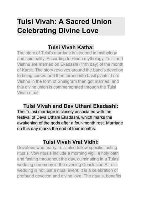 significance & benefits of Worshipping Tulsi | PDF