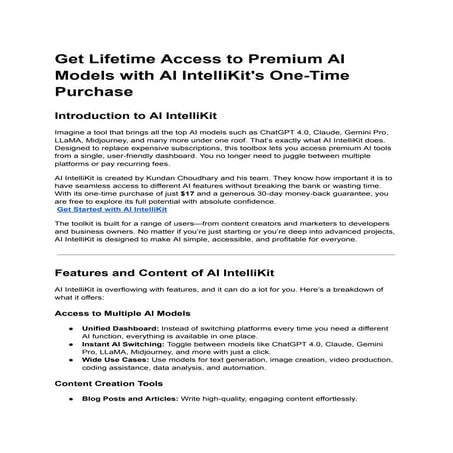 Get Lifetime Access to Premium AI Models with AI IntelliKit's One-Time ...