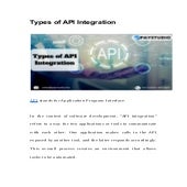Types of API Integration | PDF