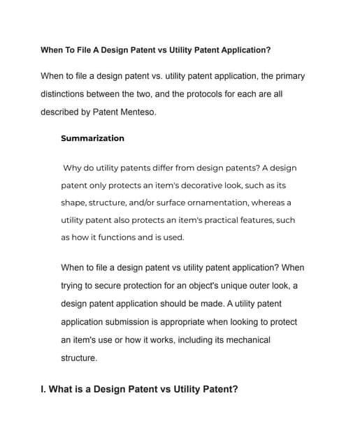 Design patent and utility patent | PPTX