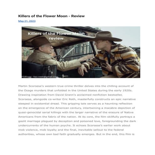 Killers of the Flower Moon | PDF