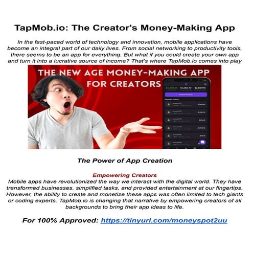 TapMob.io: The Creator's Money-Making App | PDF
