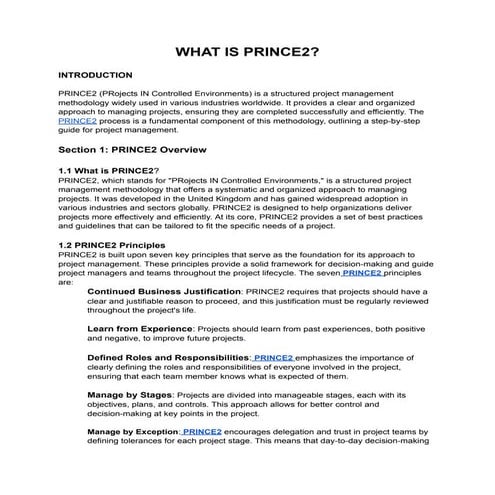 What is prince2? | PDF