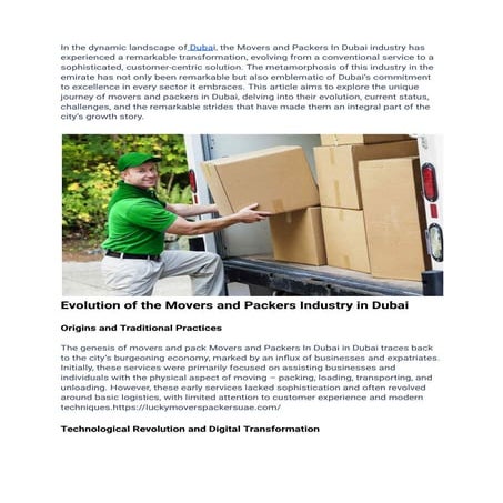Movers and Packers In Dubai | PDF