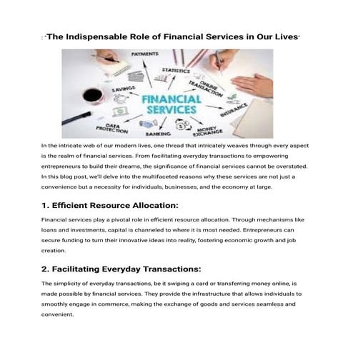 WHY WE NEED FINANCIAL SERVICES | PDF