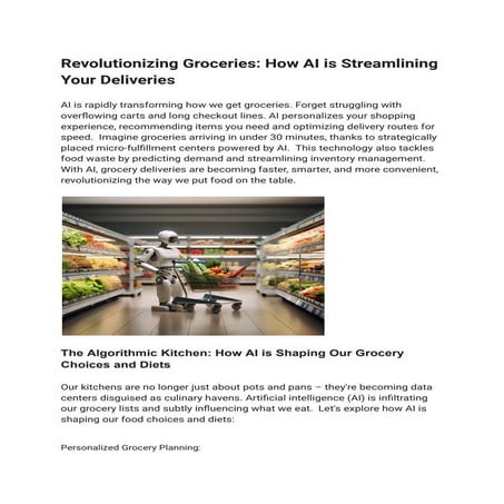 Revolutionizing Groceries: How AI is Streamlining Your Deliveries | PDF ...