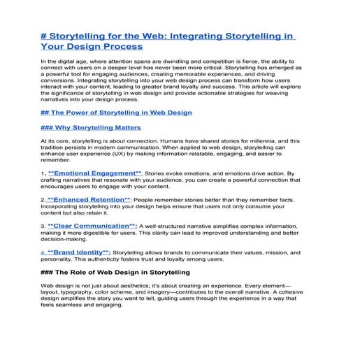 # Storytelling for the Web: Integrating Storytelling in Your Design ...