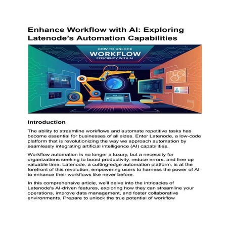 Enhance Workflow with AI: Exploring Latenode’s Automation Capabilities | PDF