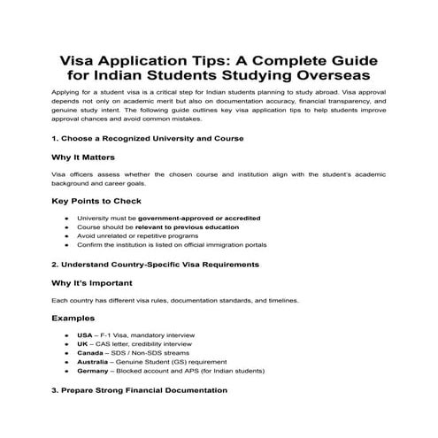 Visa Application Tips: A Complete Guide for Indian Students Studying ...