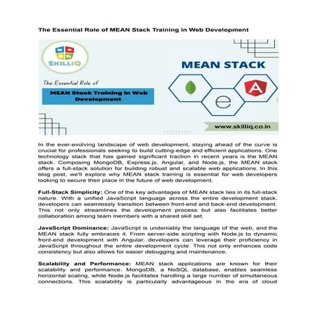 MEAN Stack Development Training in Ahmedabad | PDF