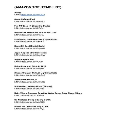 AMAZON TOP ITEMS | PDF