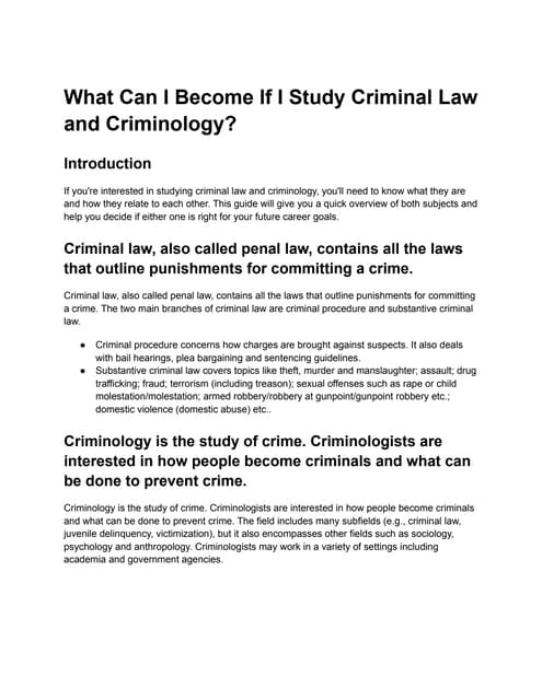 A Complete Overview of LLM Criminal Law | PDF