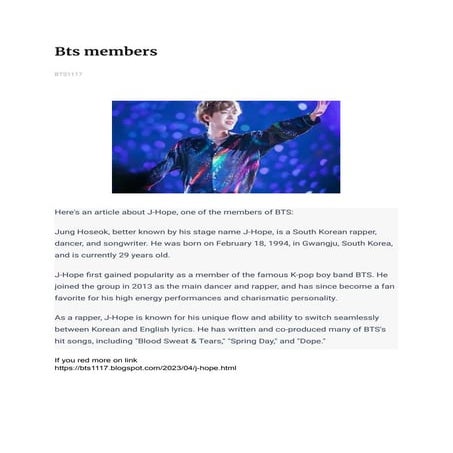 Bts members | PDF