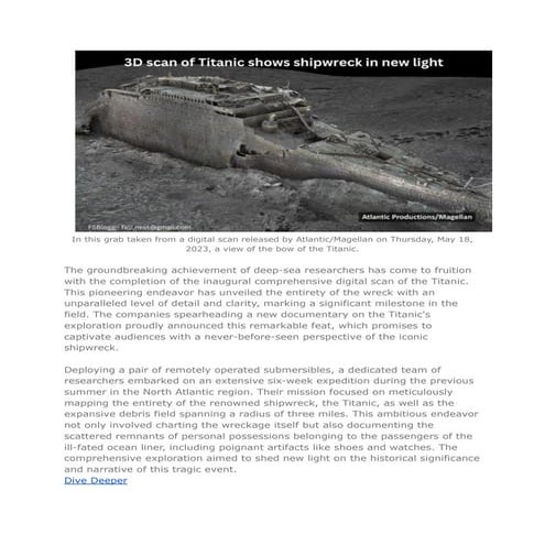 Titanic's 3D scan shows shipwreck in new light | PDF