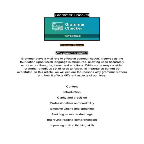 Grammer Checker Pdf
