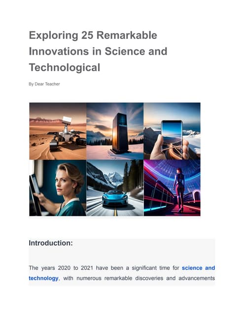 Latest Advancements Technology in the World | PDF