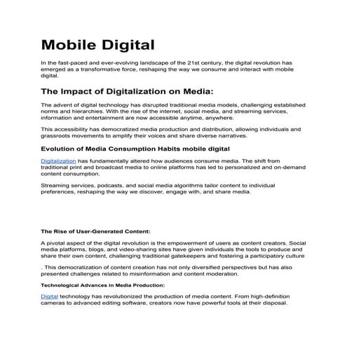 The Emergence of Digital Media Transforming Communication in the ...