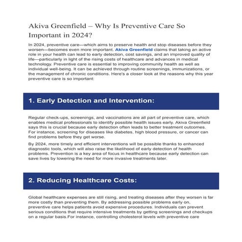 Preventive care to preserve healthy life | PDF