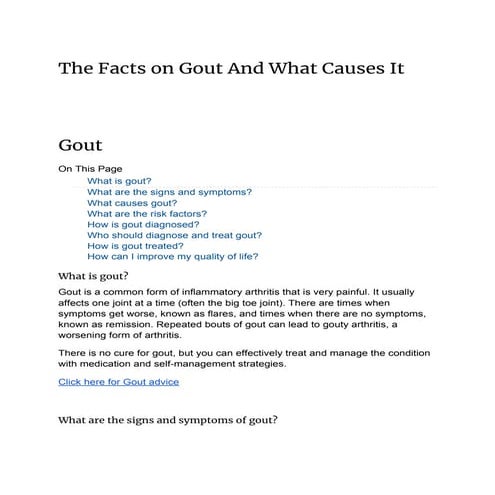 Gout and it's Causes | PDF