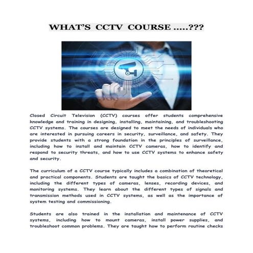 Cctv Course Pdf