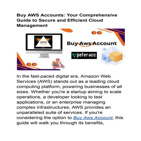 Buy AWS Accounts: Your Comprehensive Guide to Secure and Efficient Cloud Management | PDF