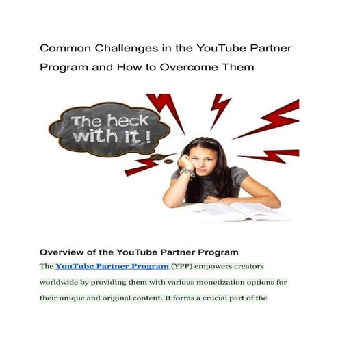 Common Challenges in the YouTube Partner Program and How to Overcome ...