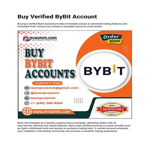 Buy Verified ByBit Account - 100% KYC Verified ByBit | PDF