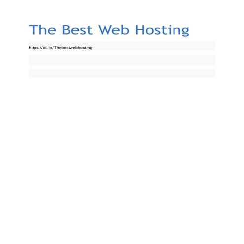 The Best Web Hosting | PDF