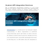 Custom API Integration Services | PDF