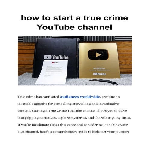 how to start a true crime YouTube channel | PDF