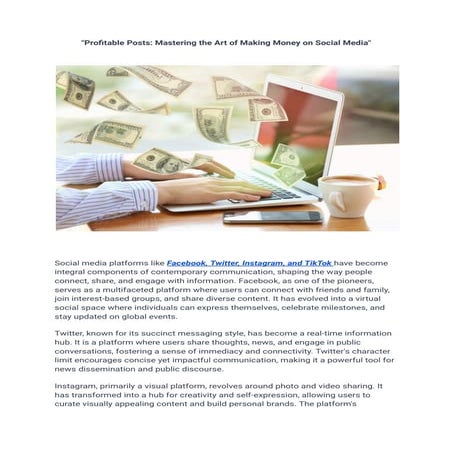 "Profitable Posts: Mastering the Art of Making Money on Social Media ...